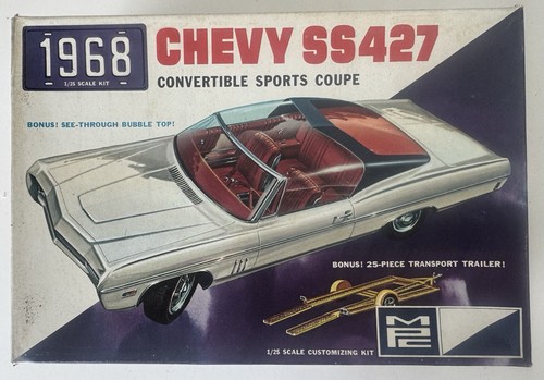 MPC 1968 Chevy SS 427 Convertible Sports Coupe 1/25 Model 468-200 Open ...
