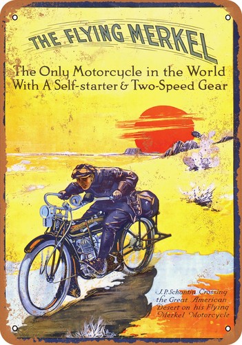 METAL SIGN - 1913 The Flying Merkel Motorcycle - Vintage Look ...