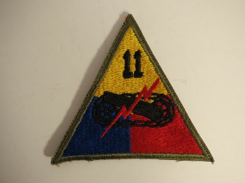 WW2 US Army 11th Armored Division Patch Triangle WWII Cut Edge Original ...