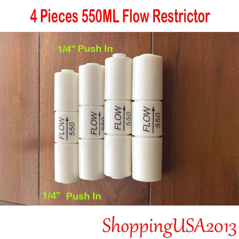 4 Pcs 550ML CC Flow Restrictor Quick Connect Push In Water Filter ...