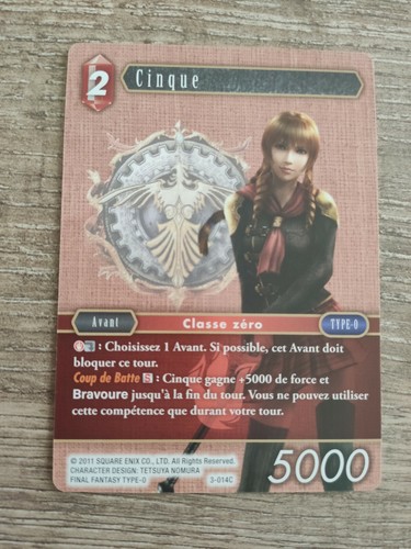 Final fantasy trading card game jeu ff fftcg carte square 3-014C cinque ...