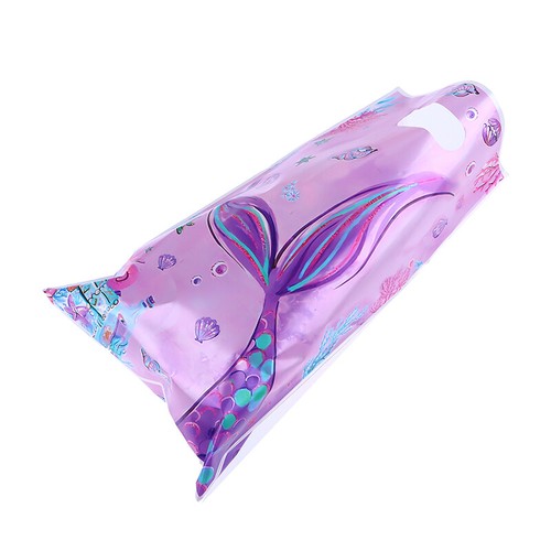 10/50Pcs Mermaid Plastic Goodie Bags Mermaid Tail Candy Bags For Party ...