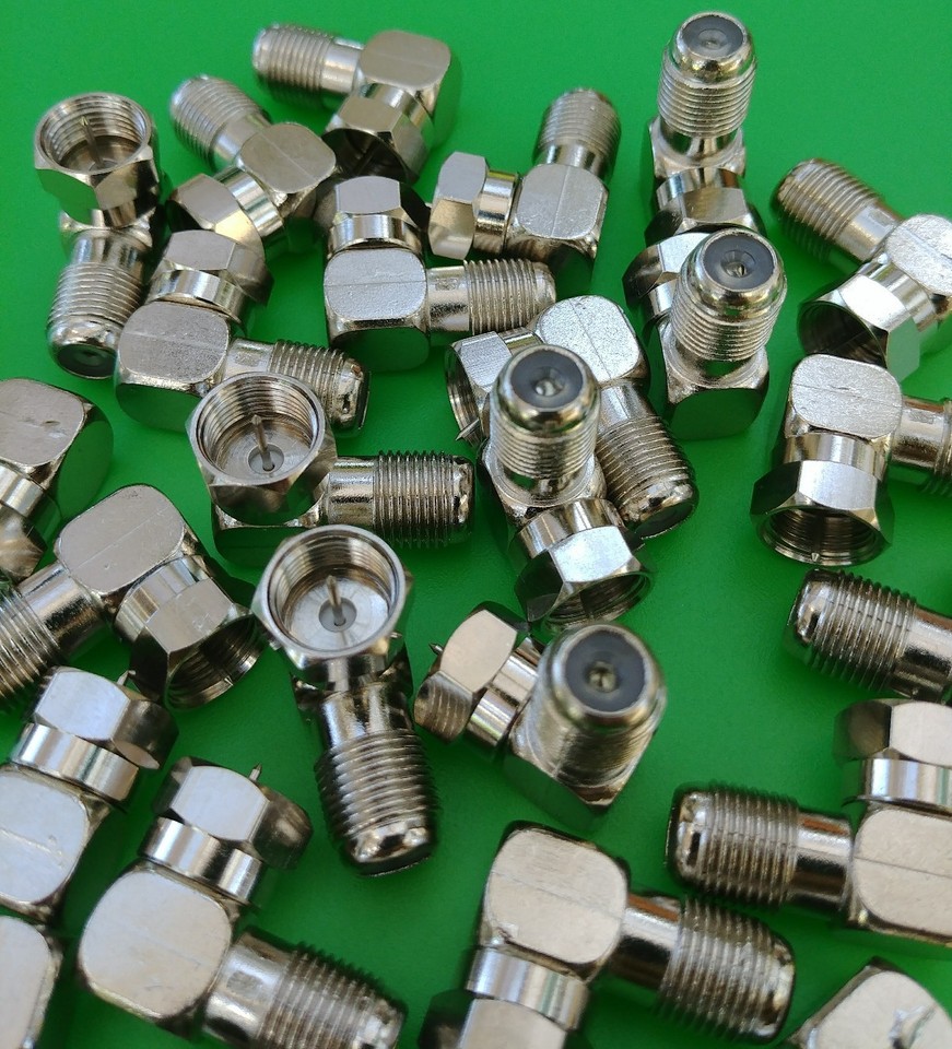 (50 PCS) F-Type 90 Degree Right Angle Connector RG6 RG59 - USA Seller ...