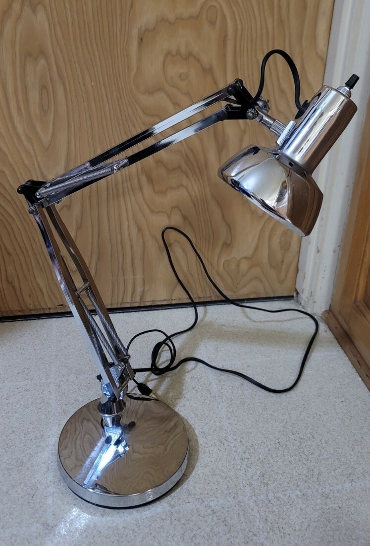 Vintage Electrix Mid Century Industrial swing Arm Chrome Table Lamp ...