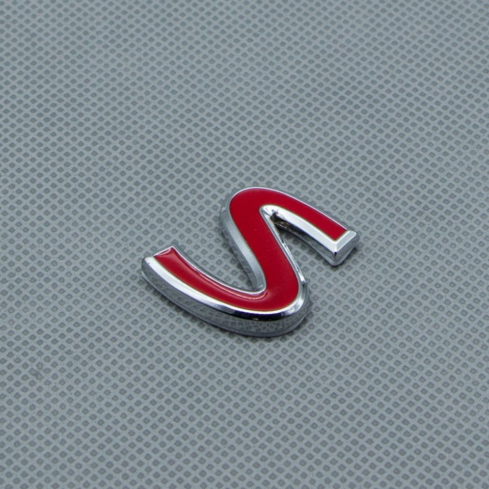 3D Red Metal Chrome S Rear Trunk Emblem Sport Badge Sticker For Q50 ...
