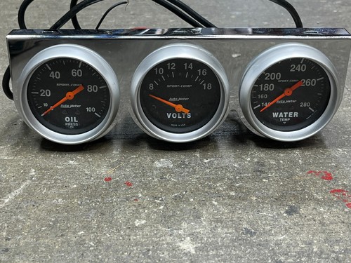 Autometer gauges, Set of 3, Sport Comp, Oil 0-100, volts 0-18V, Water ...