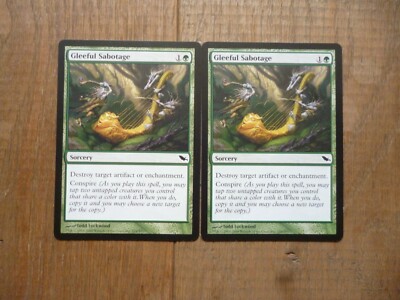 MTG 2x Gleeful Sabotage Shadowmoor Common LP/NM Magic The Gathering ...
