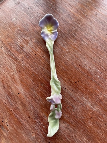 Franz Porcelain Pansy Flower Design Porcelain Sculptured Spoon FZ00480 ...