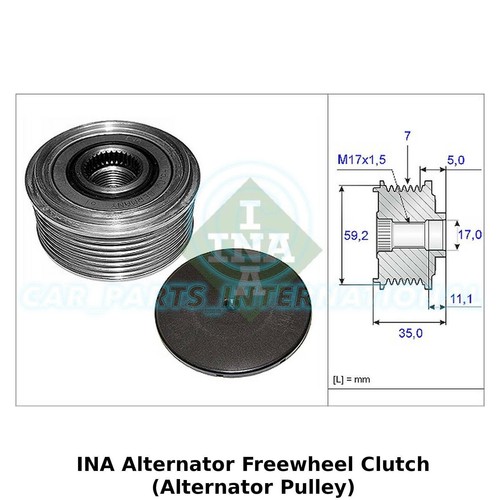 INA Alternateur Roue Libre Embrayage (Alternateur Poulie) - 535 0087 10 ...