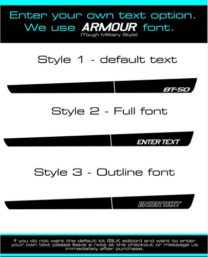 AM side DOOR stripes fit 2012-2019 MAZDA BT50 kit stickers decals 4x4 ...