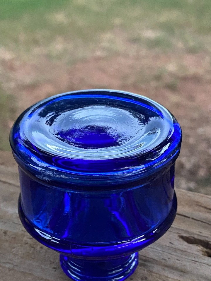 VINTAGE EARLY 1900'S COBALT BLUE INK WELL BOTTLE 2 OZ. ROUND 2 1/4 ...