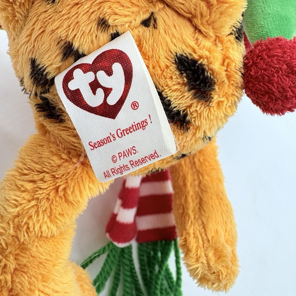 Garfield Ty Beanie Baby Plush Garfield The Cat Season's Greetings Xmas ...