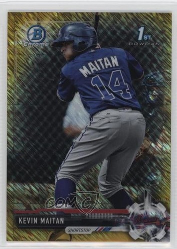 2017 Bowman Chrome Prospects Gold Shimmer Refractor /50 Kevin Maitan # ...