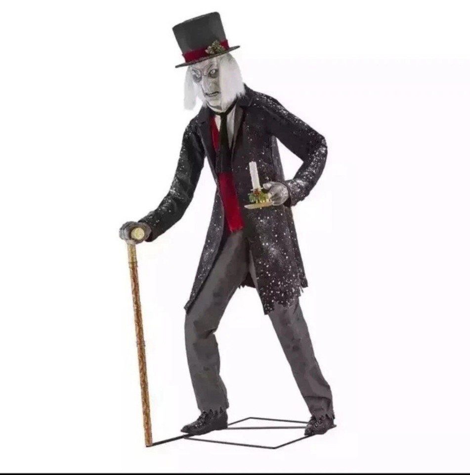 Disney 6' Animated Scrooge Christmas Animatronic Scary Halloween Prop ...