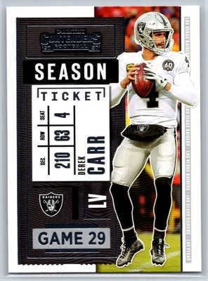 2020 Panini Contenders Derek Carr Season Ticket #31 | eBay