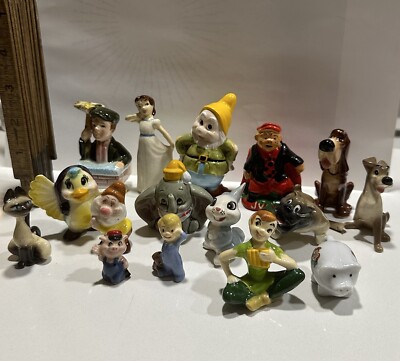 Lot x16 Vintage Disney Ceramic Evan K. Shaw ? Cinderella Peter Pan ...