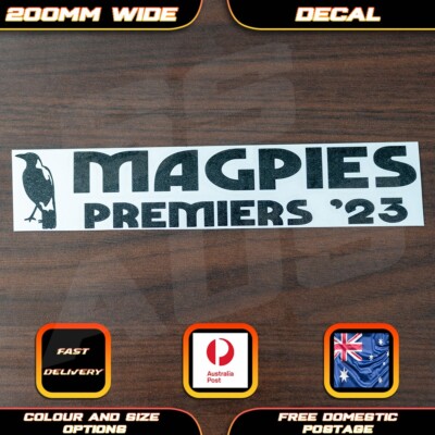 Magpies AFL Style Premiers Sticker Decal Bumper Car Sport Aussie Rules ...