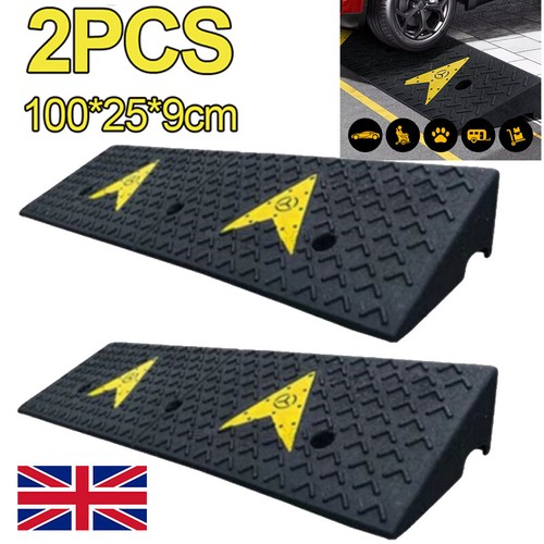 2X 5.5T Heavy Duty Rubber Kerb Ramps Caravans Truck Car HGV Garage ...