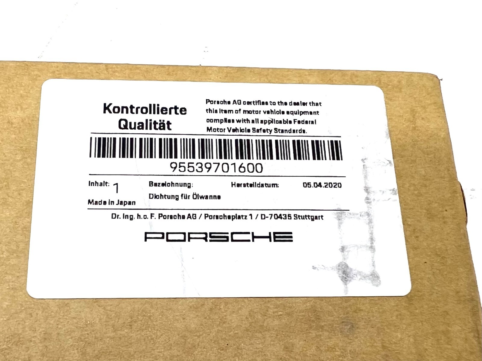 Porsche Cayenne 2003>2010 Tiptronic Gearbox Sump Gasket 95539701600 ...