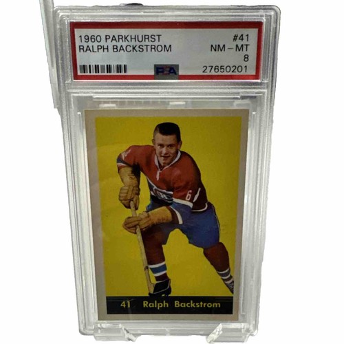 1960 1960/61 PARKHURST NHL HOCKEY CARD #41 RALPH BACKSTROM PSA 8 NM/MT ...