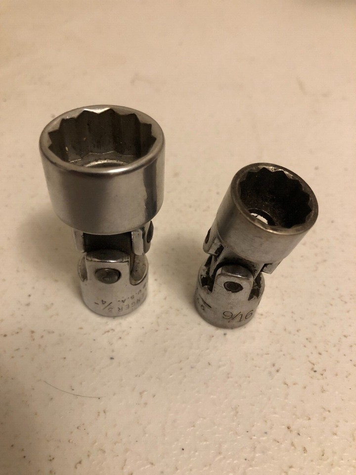 2pc 3/8" drive SAE 12 point Universal Swivel Sockets: 9/16" and 3/4" | eBay
