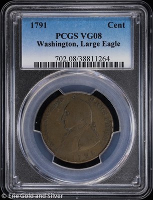 1791 1C Washington Colonial Copper Cent PCGS VG 08 | Large Eagle | eBay