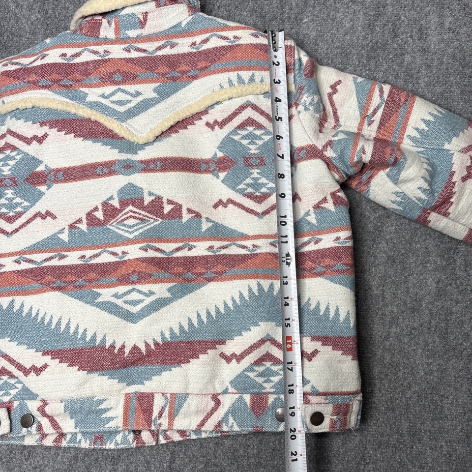Wrangler Southwestern Aztec Sherpa Jacket Womens XL Snap Western ...
