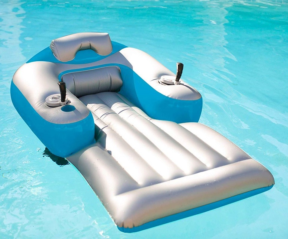 Splash Runner Motorized Inflatable Lounger Pool/Lake Chair Float Lounge ...