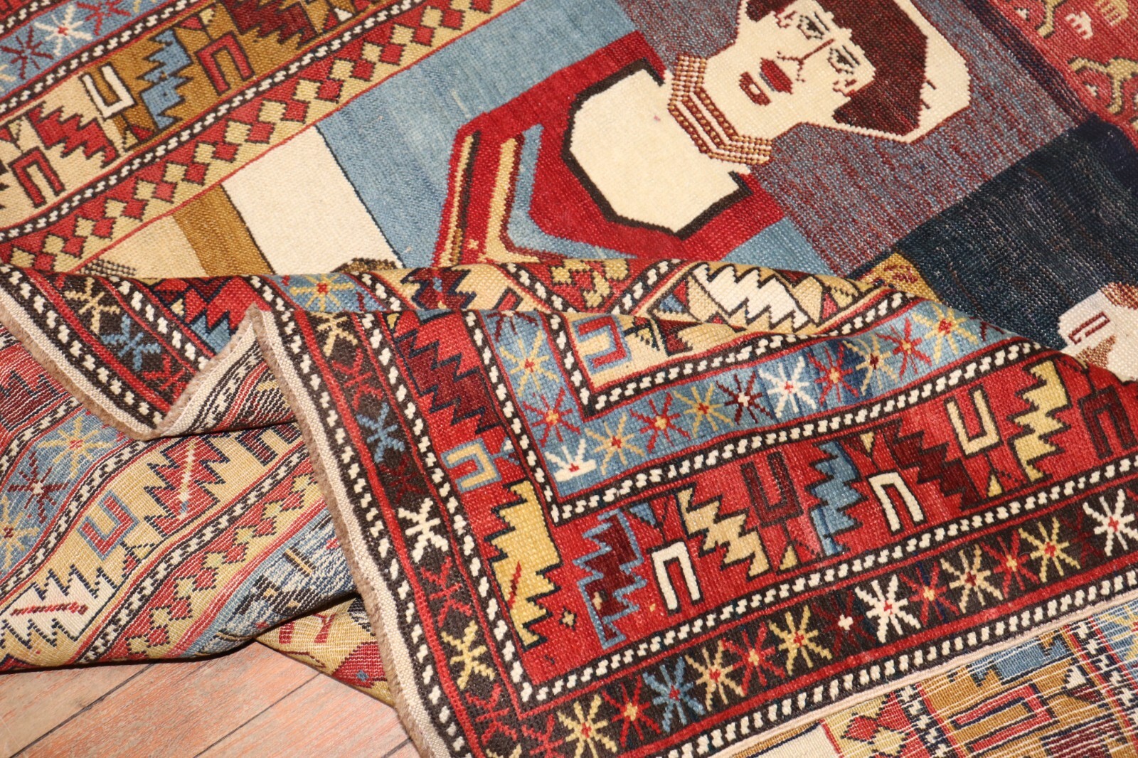 Antique Pictorial Caucasian Shirvan Kuba Rug Size 4'1''x4'9'' | eBay