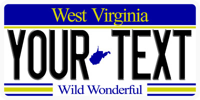 WEST VIRGINIA LICENSE PLATE / customized with your text, license plates ...