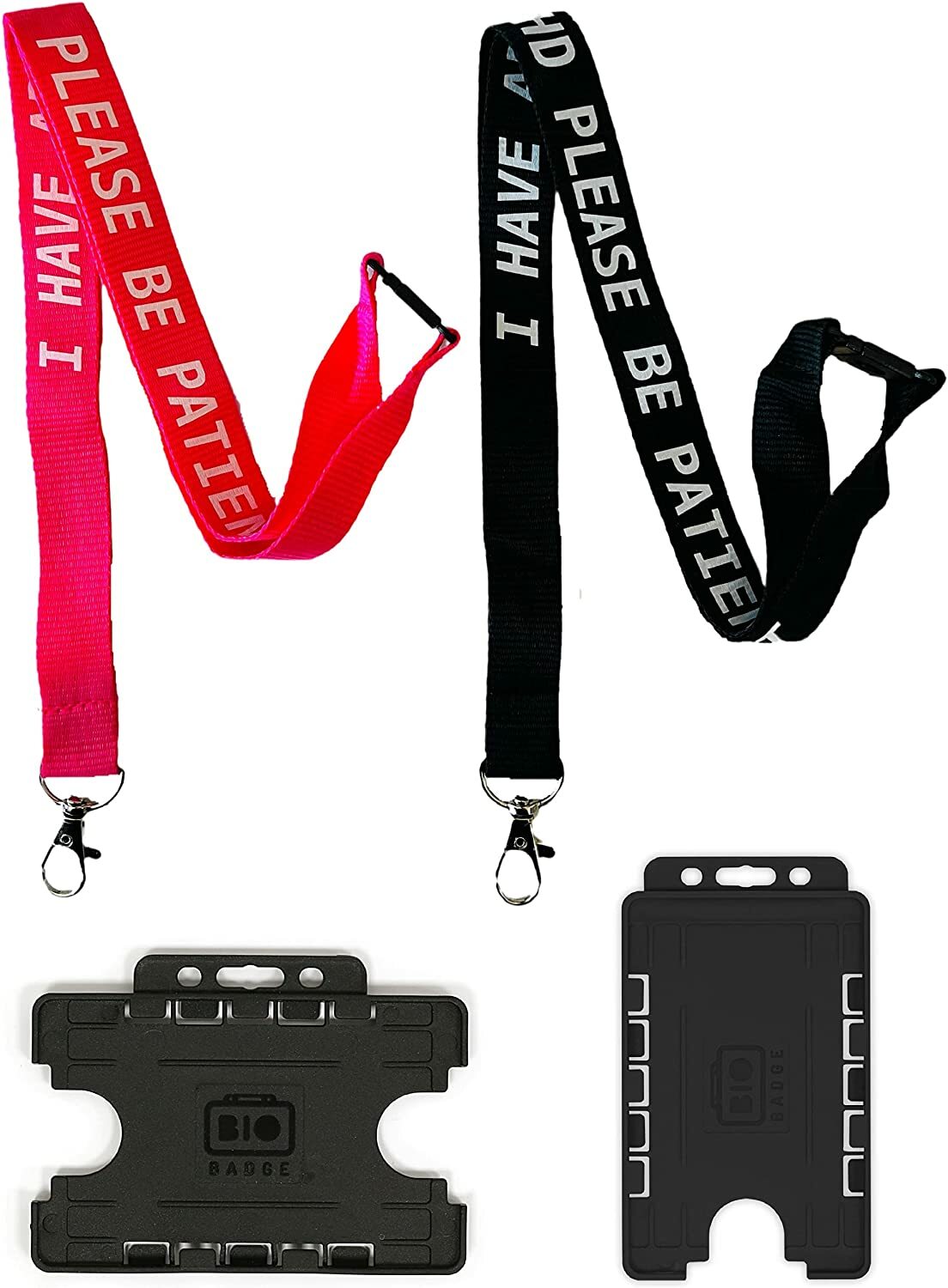 ADHD Awareness Lanyard - I Have ADHD Please Be Patient & Black Card ...
