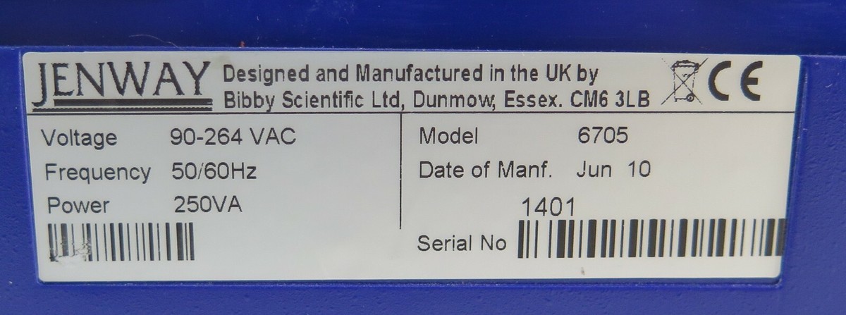 Jenway 6705b0 Spectrophotometer 6705 Uvvisible Scanning