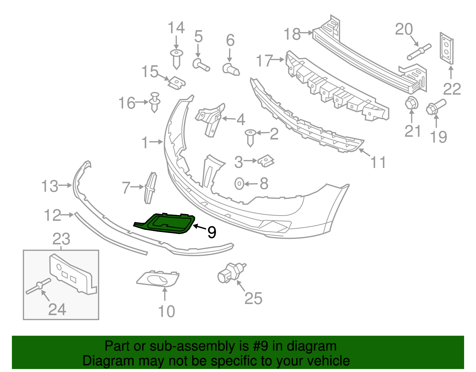 OEM NEW 2010-2012 Ford Lincoln MKZ Right Chrome Fog Light Bezel AH6Z ...