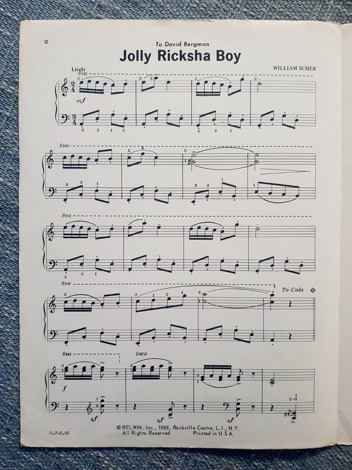 Jolly Rickshaw Boy by William Scher for Solo Piano David Carr Glover ...