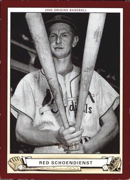 2005 Upper Deck Origins - Red #105 Red Schoendienst /99 for sale online ...