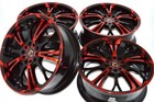 Set of 4 New 17x7 DDR R25 Black/Machined Red 17" Rims Wheels 5x100 ...