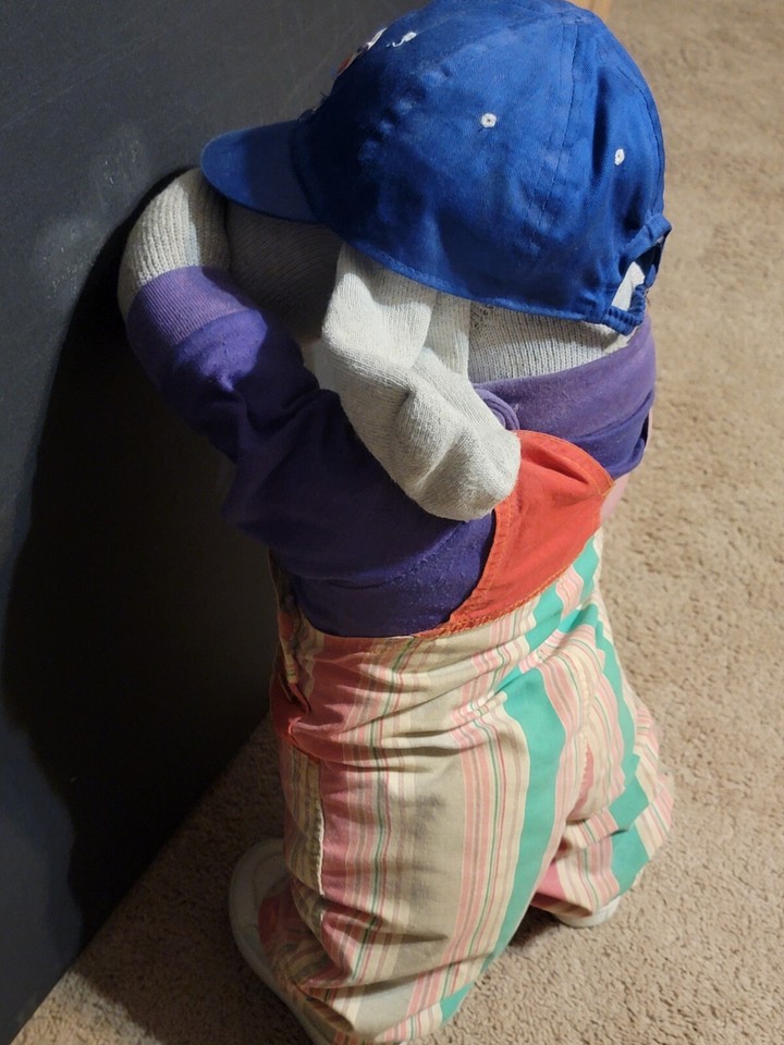 Vintage Time Out / Hide And Seek / Corner Dog Doll Baseball Pouty Puppy ...