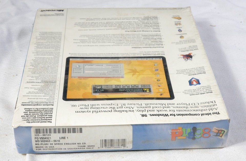 Vintage MICROSOFT Plus 98 Companion for Windows 98 CD-ROM NEW NOS | eBay