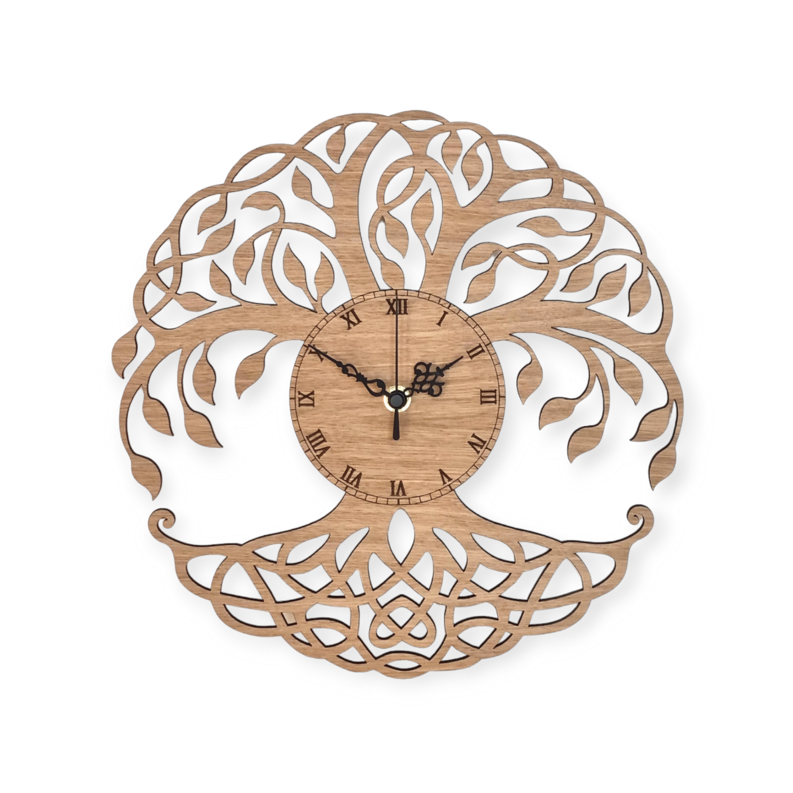 Tree of Life Clock Celtic Tree Knot Ornament Silent Decorative Oak Wall ...