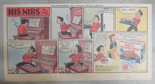 Nabisco Cereal Ad: His Nibs by Roland Coe Shredded Wheats 1940's Size ...