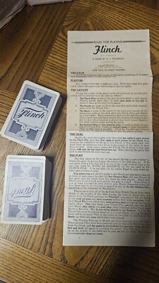 Vintage 1938 Flinch Card Game w/Instructions Complete In Red Box | eBay