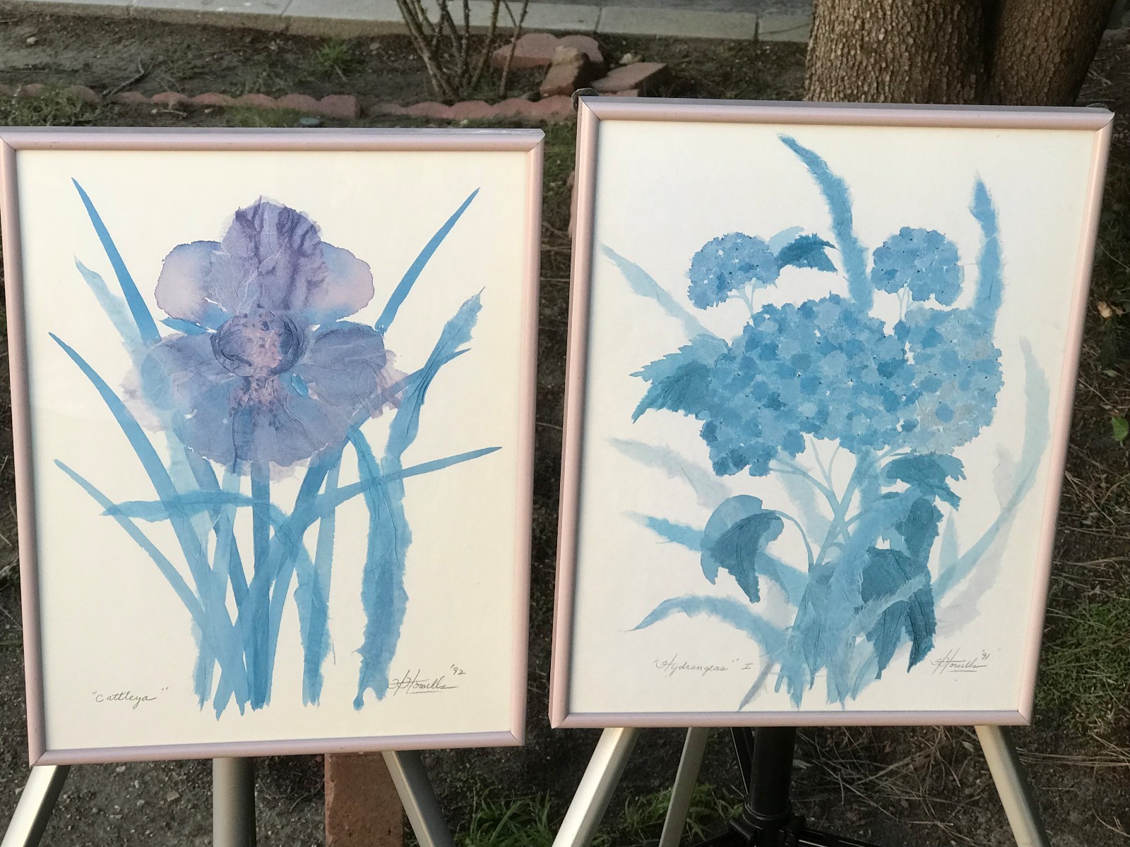 HENRY HOWELLS 2 Original 1991 WATERCOLOR FLORAL BOTANICAL PAIR VINTAGE ...