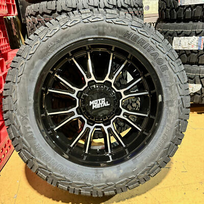 20x9 Black Moto Metal MO810 Legacy Wheels 33 AT Tires 5x5.5 Dodge Ram ...