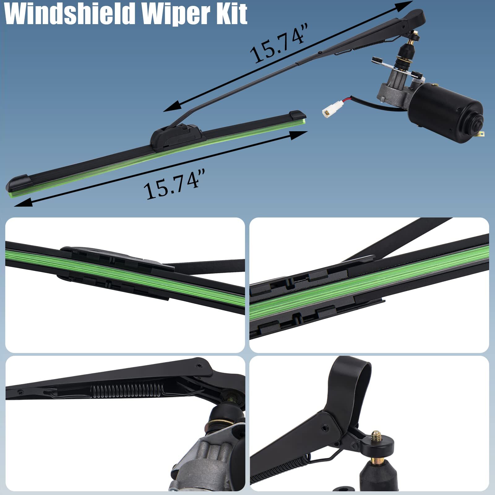 Electric UTV Windshield Wiper Kit Universal Windshield Wiper Motor Kit ...