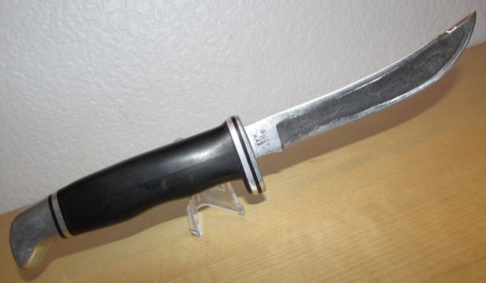 Vintage Buck 118 Fixed Blade Hunting Knife w/ Original Leather Sheath ...