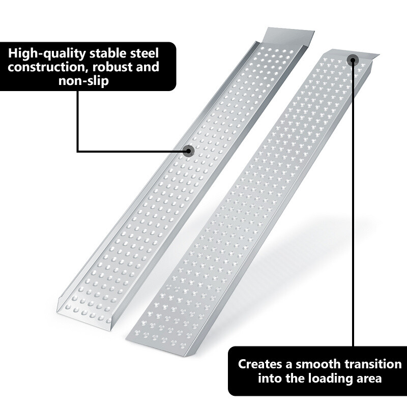 Pair Ramps Trailer Auto galvanized Car Motorcycle Aluminum Tractor ...