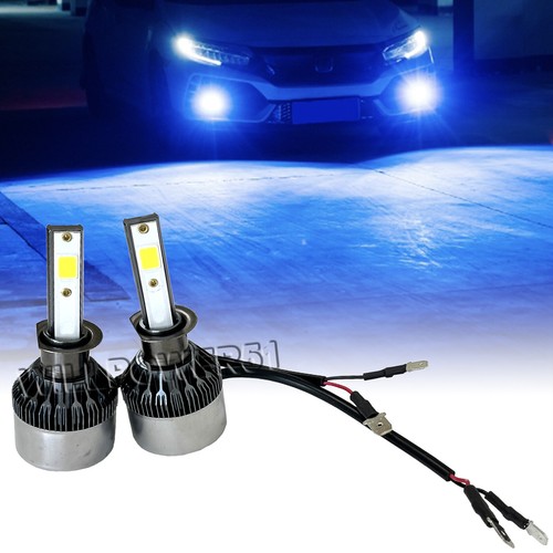 2PCS HIGH BEAMS 55W LED H1 Bulbs HIGH POWER COB Blue W1 Fits JAE | eBay