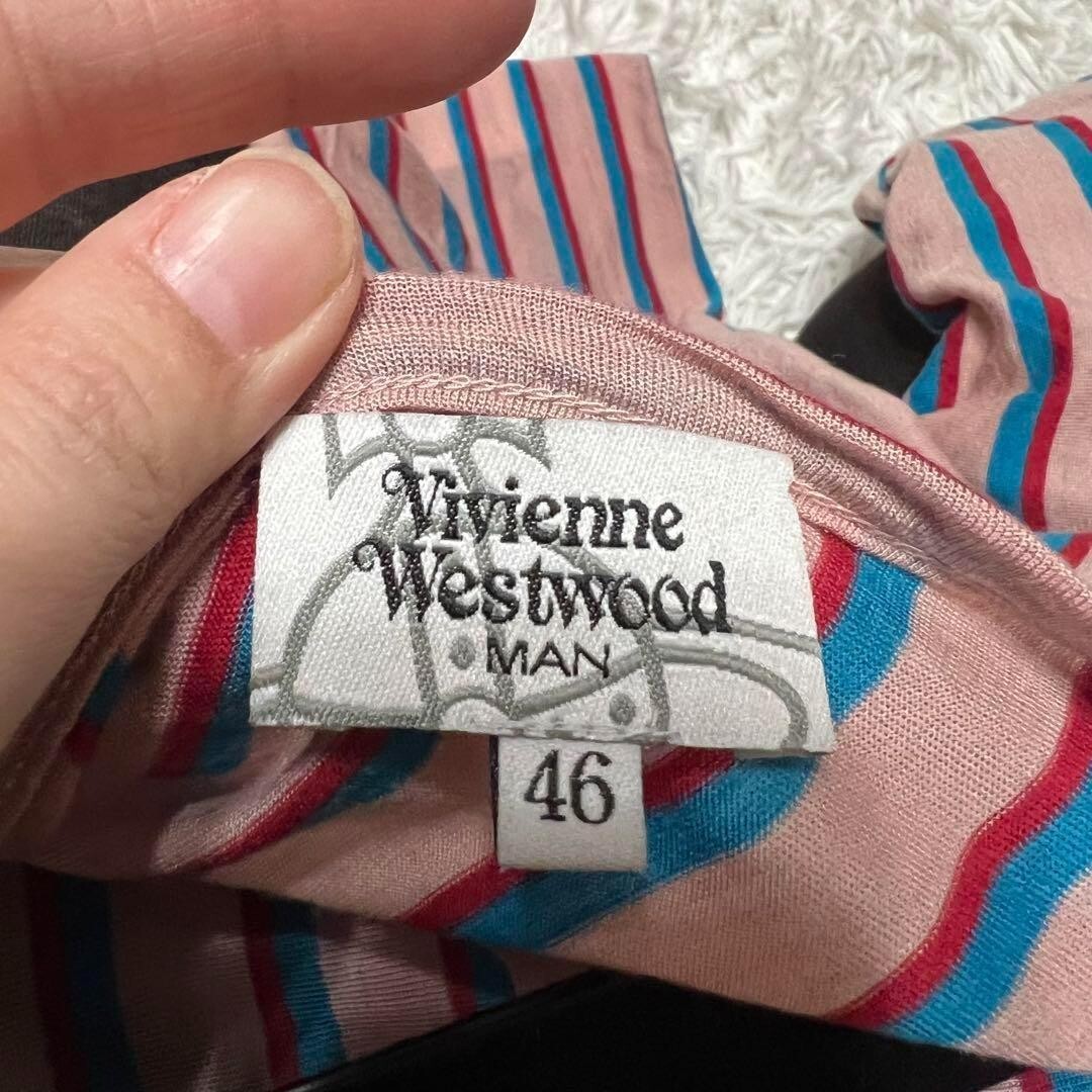 Vivienne Westwood MAN Deformed Stripe Long Cut & Sewn… - Gem