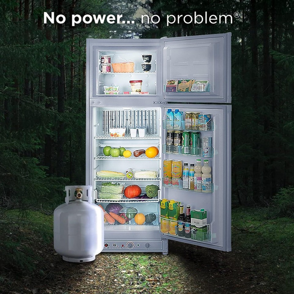 6.1 cu ft 2-Way Fridge Propane Gas Refrigerator Freezer RV Off-grid ...