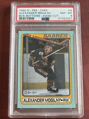 1990 OPC O-PEE-CHEE Box Bottom #A Alexander Mogilny Rookie PSA 8 Pop 8 ...